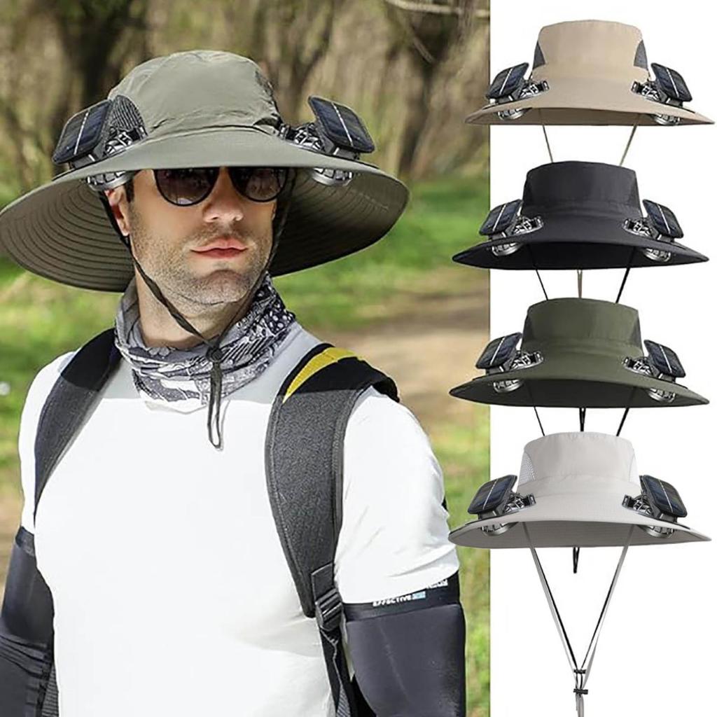 Hat with Fans Solar Power, Solar Fan Hat for Men and Woman, Fishing Hat ...