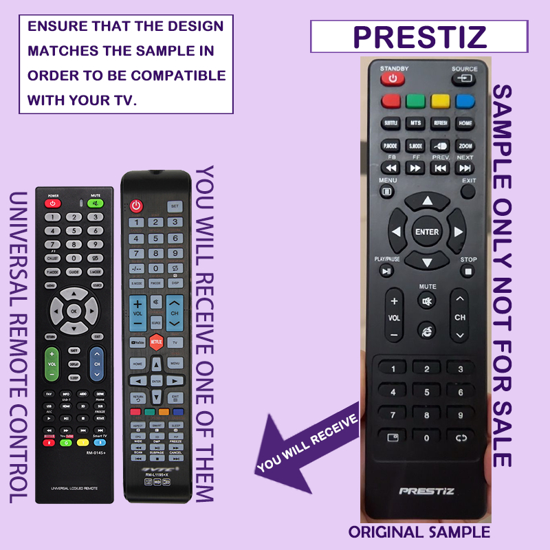 100%Universal remote control for prestiz LED/LCD Smart TV curved tv ...