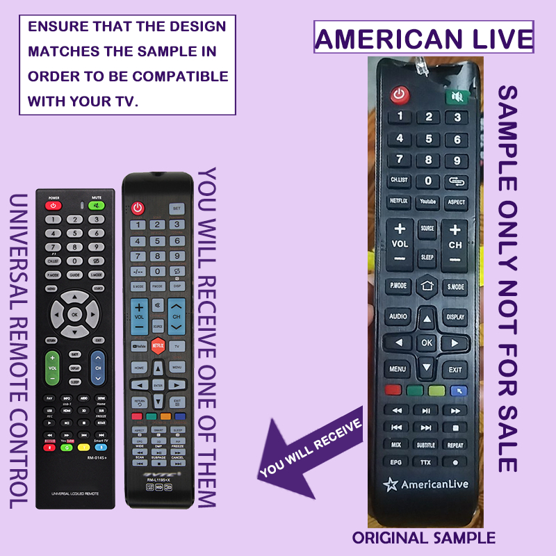 Remote Control For American live TV Remote 100% Universal Smart tv ...