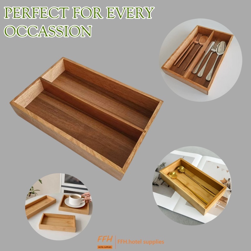 Japanese-style Mulit-purpose Wooden Storage Tray Bamboo Tea Tray with ...