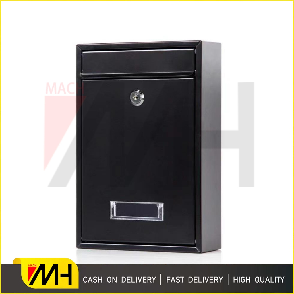 Outdoor Lockable Wall Mounted Hanging Iron Post Letter Box Mailbox with ...