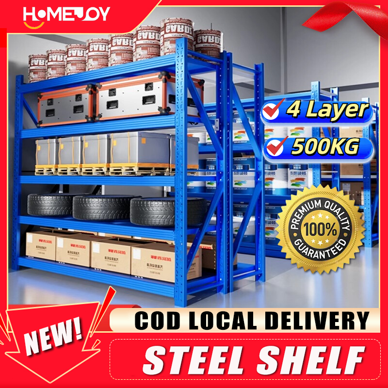 Heavy Duty Load 500KG Metal Rack Organizer layer Steel Rack shelves ...