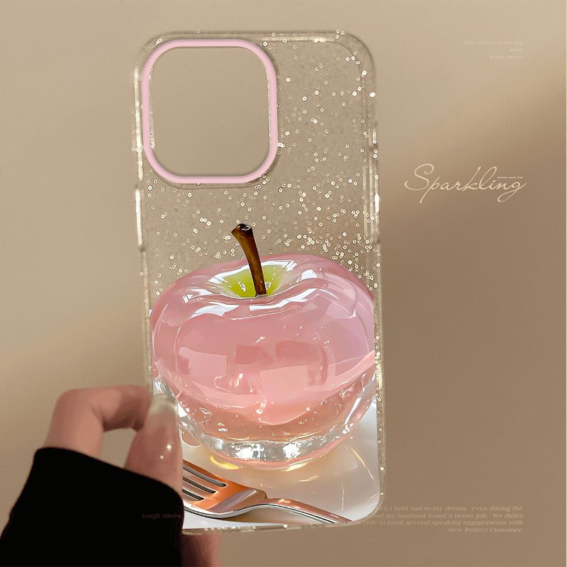 Crystal Apple Ins Japan Korea Advanced Glitter Bling Casing for iPhone ...