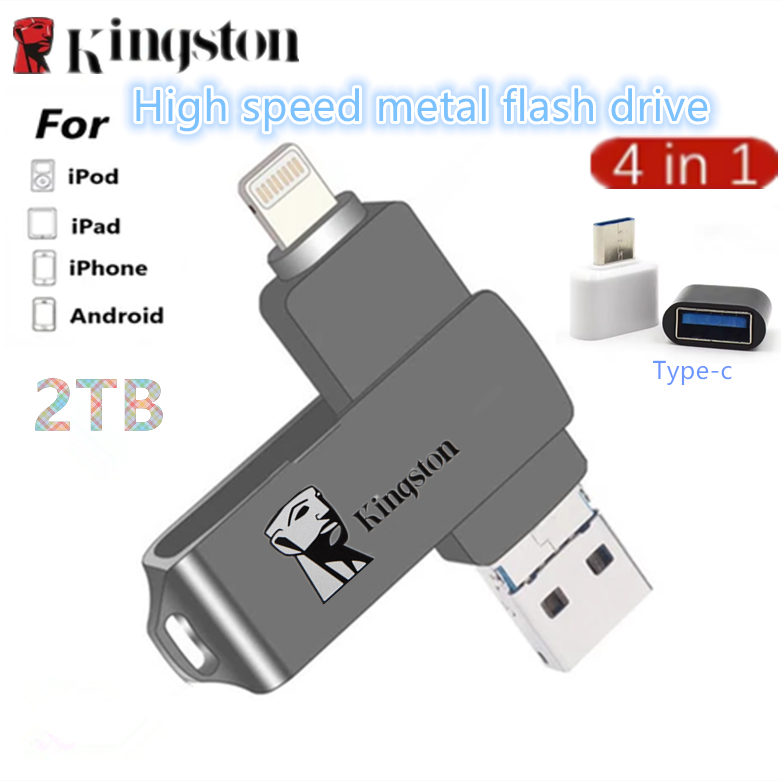 4-in-1 Otg Pendrive 2TB USB flash drive for iPhone storage Pendrive 1TB ...