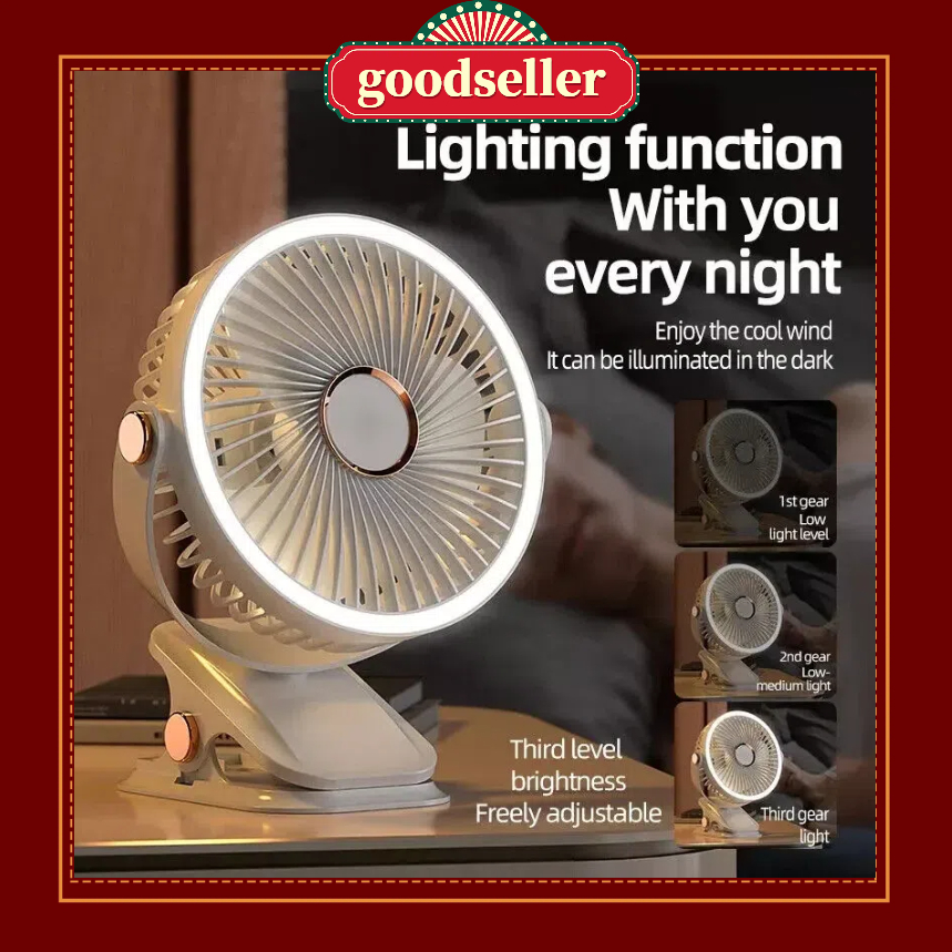 Mini Clip Fan USB Rechargeable Fan 720° Spin 5 Speed Adjustable Clip ...