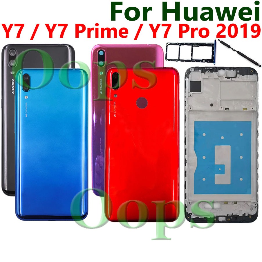 For Huawei Y7 prime Pro 2019 LCD Front frame+Battery Cover Back Door ...