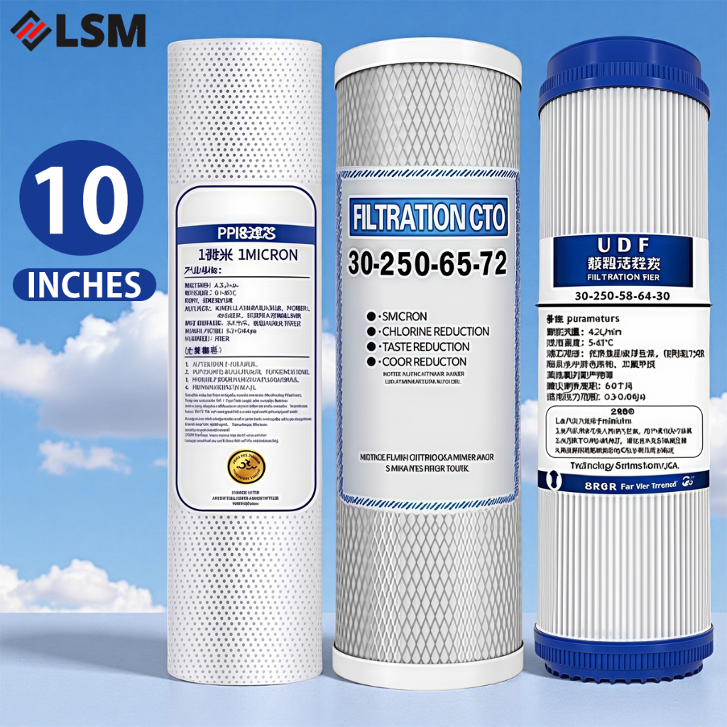 3Pcs 10 inches 3 Stage Filters replacement Universal Filter Element for ...