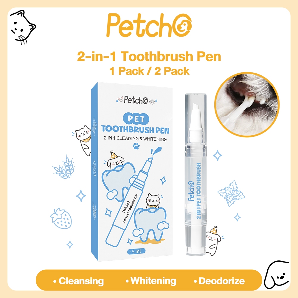 Petcho Pet Toothbrush Pen Dog Teeth Cleaner Cleaning Whitening 2-In ...