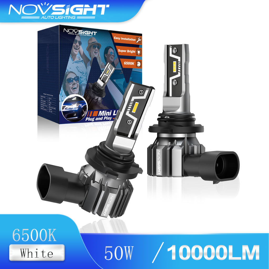 Novsight In-Line N57 9006 HB4 car LED Headlight 1:1 Design 50W 6500K ...