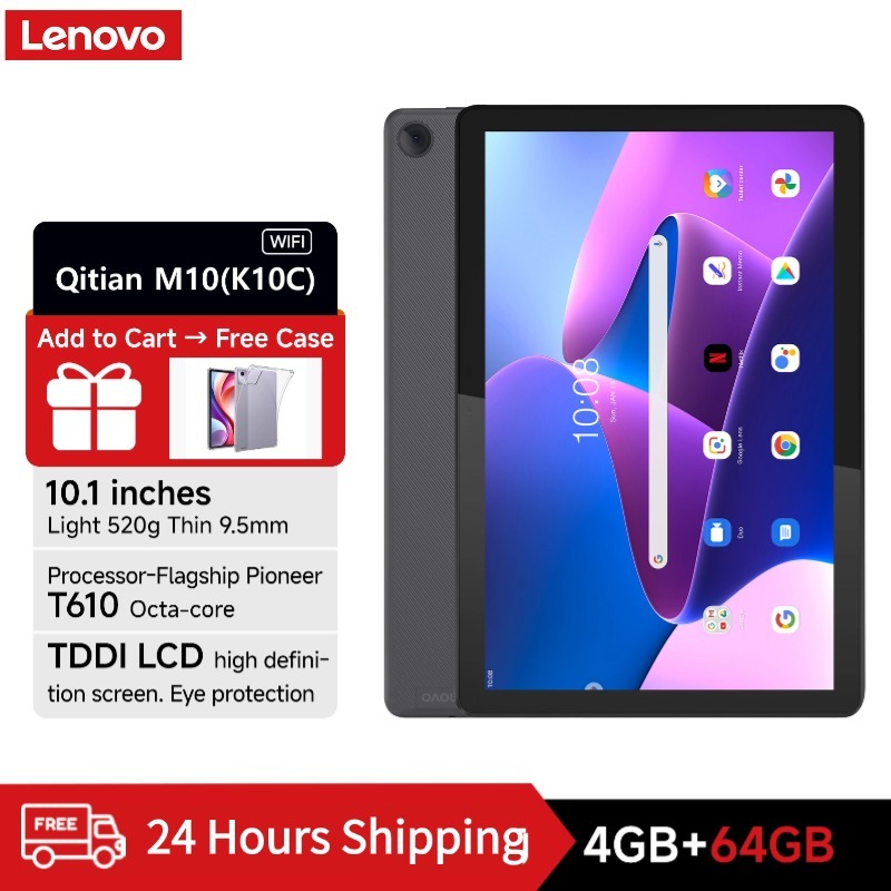 Lenovo Tab M10 (3rd Gen) K10C WiFi 10.1" 4GB+64GB 8MP Android Tablet ...