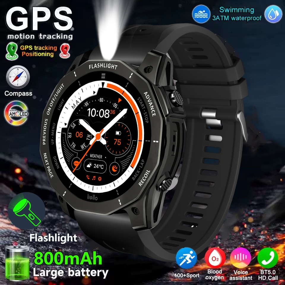 2025 New GPS Smart Watch 800mAh Battery Dual frequency GPS positioning ...