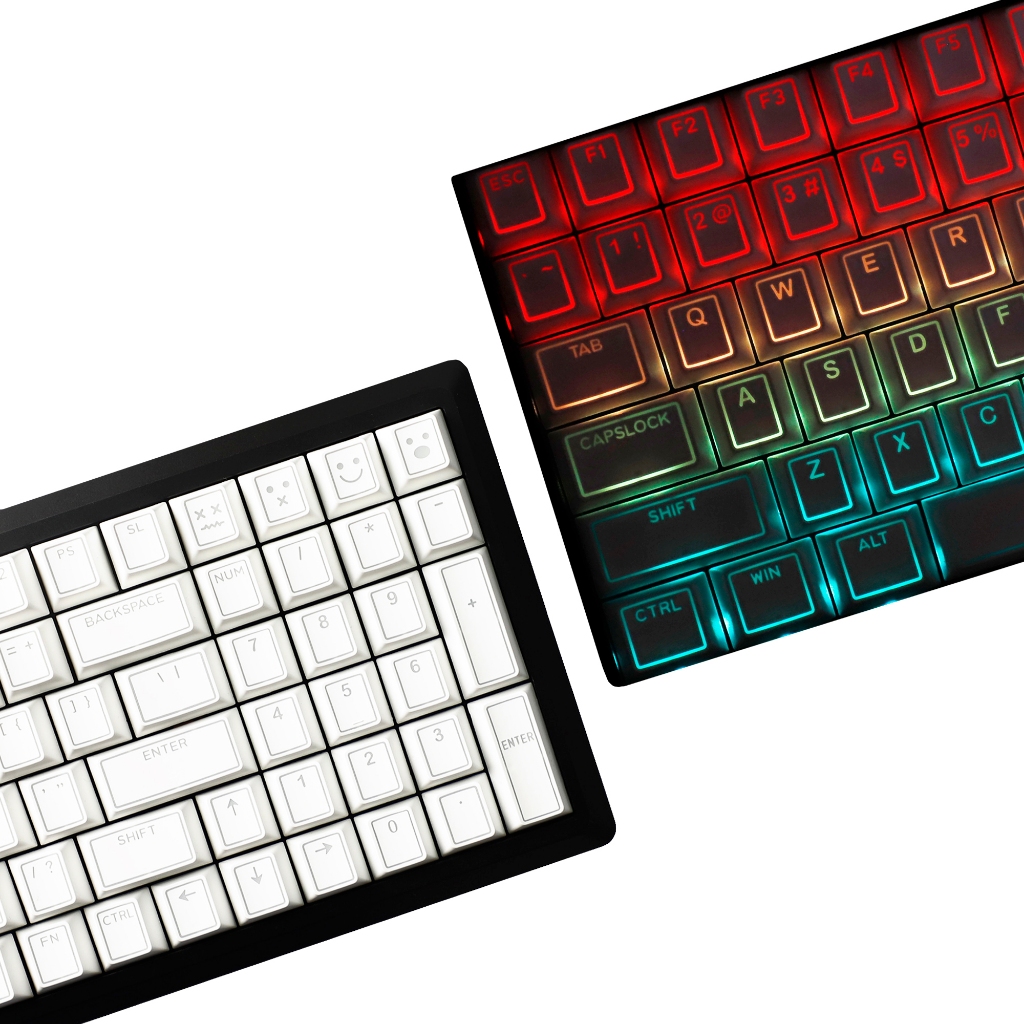 YMDK 142 Keys Light Frame White Black Minimalism PBT Double Shot ...