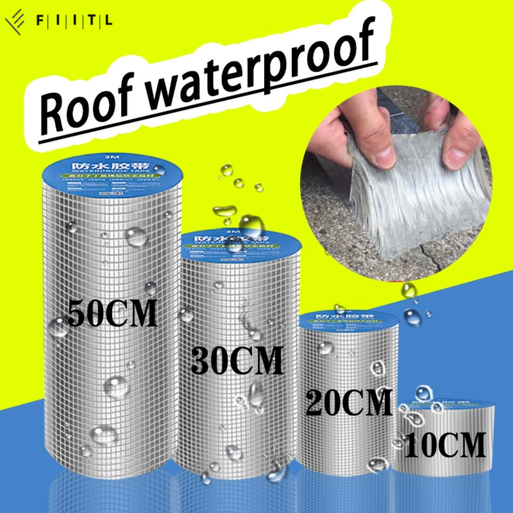 10M Aluminum Foil Butyl Waterproof Tape For Roof Leak Sealant Wall ...