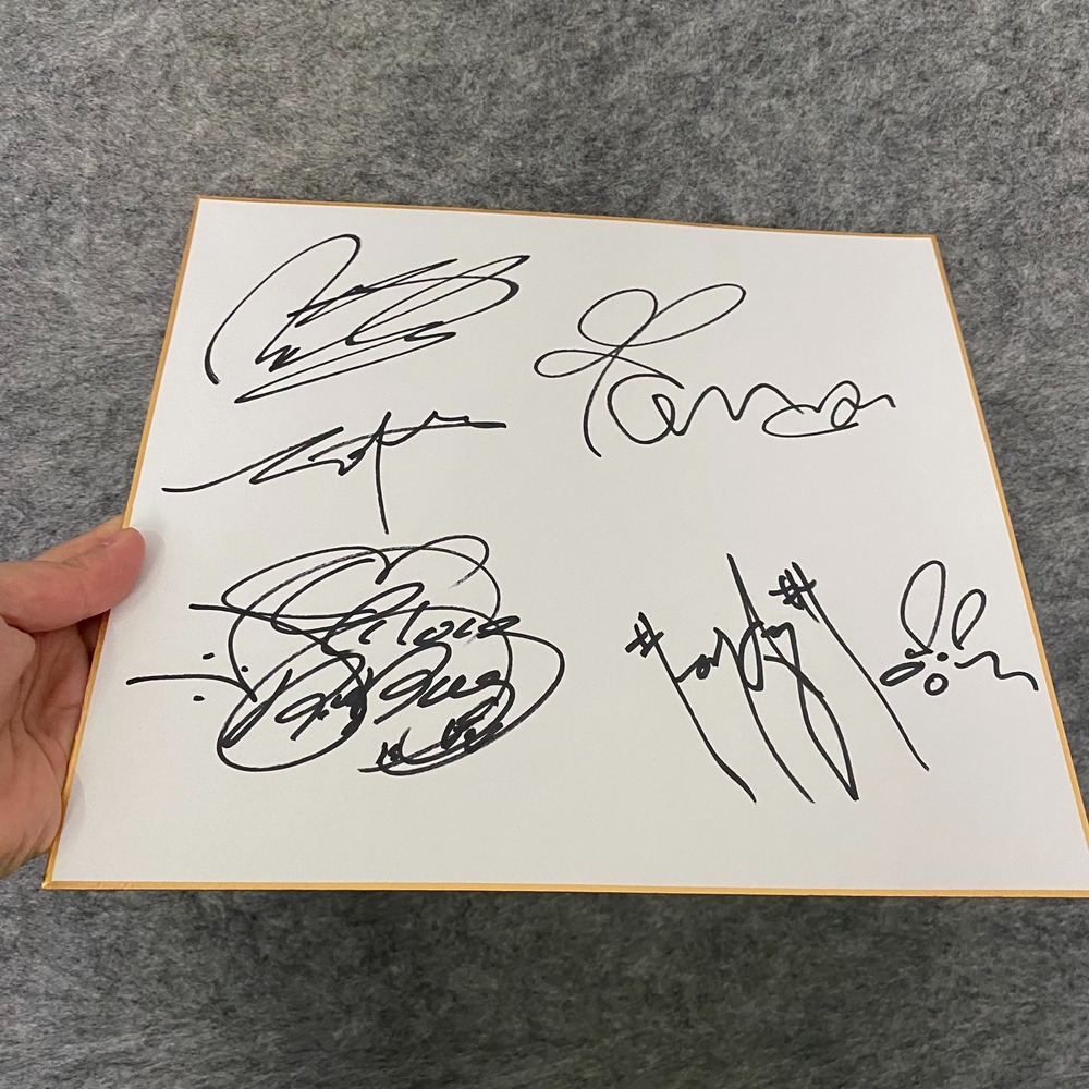 hand signed Bigbang AUTOGRAPHED group members signed board 24*24CM ...