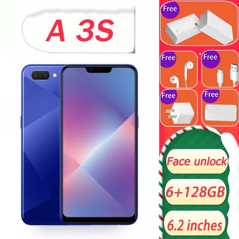 For OPPO A3S mobile phone 1-year warranty smartphone WIFI face unlock ...