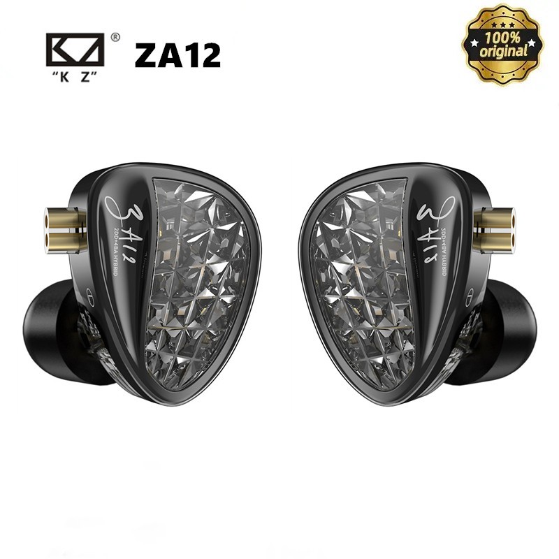 KZ ZA12 2DD+4BA Hybrid IEM Headphones Wired In Ear Monitor Hifi ...