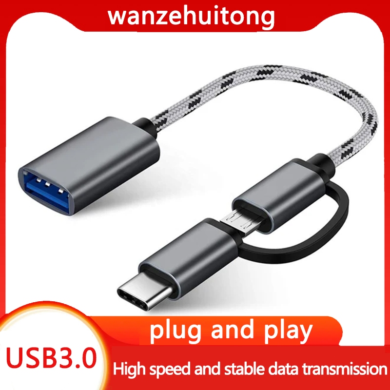 Two-in-USB 3.0 0TG Type-C Micro USB Adapter Cable to USB 3.0 Interface ...