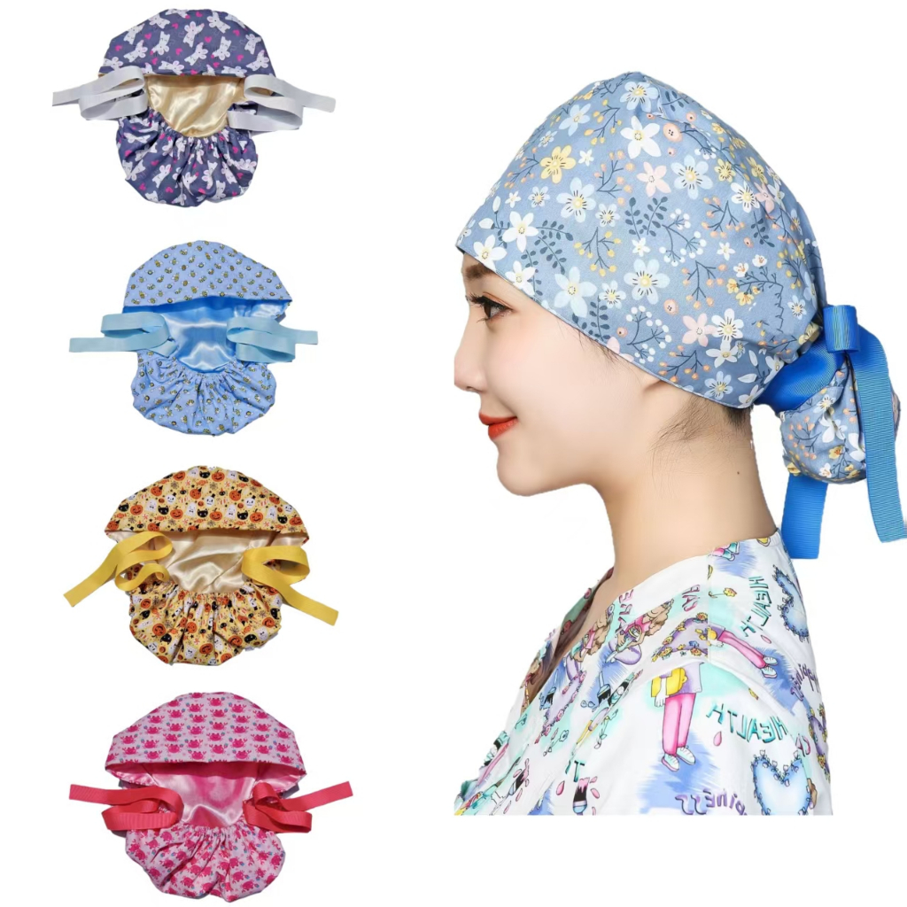 Surgical Cap Long Hair Cap Double-Layer Fabric Work Cap Female Doctor ...