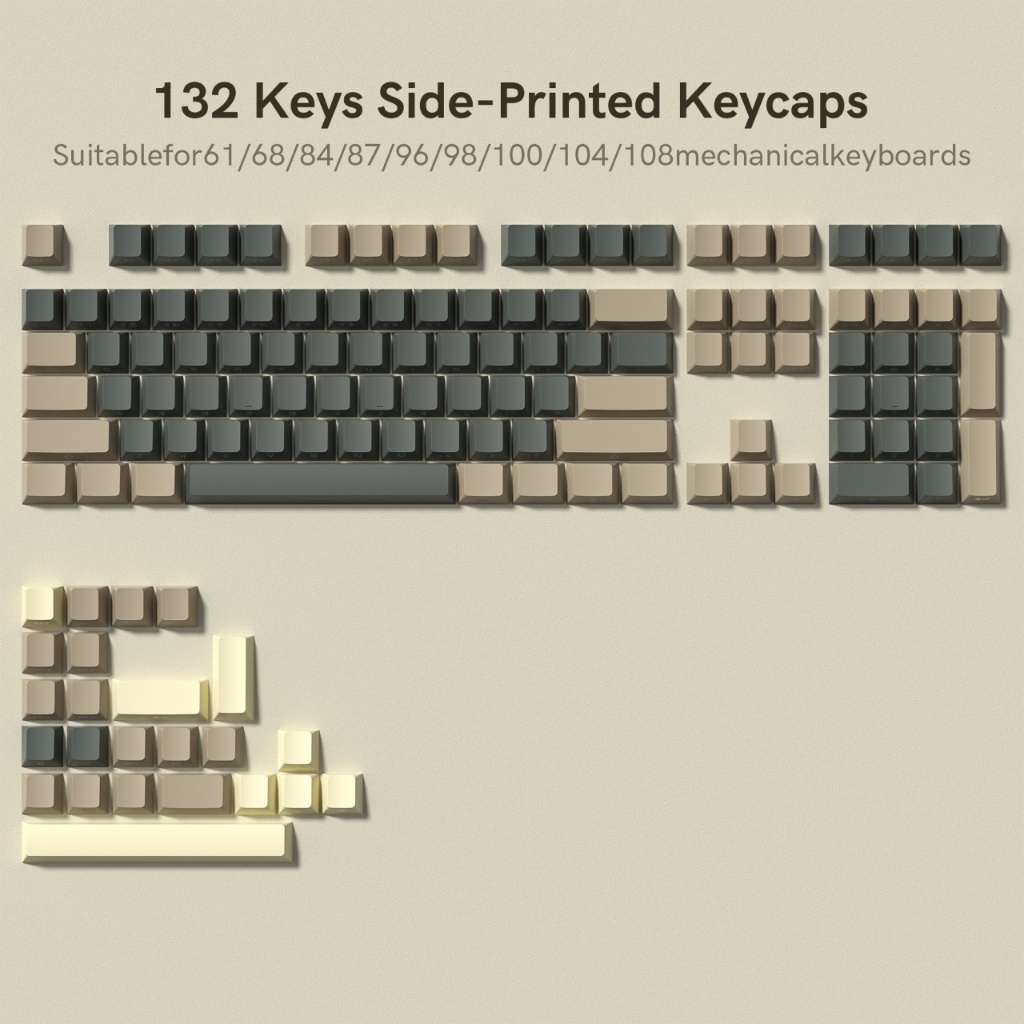 WOMIER 123 Keys White Shine Through Side Printed Keycaps, Minimalist ...