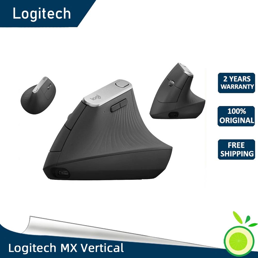 Logitech MX Vertical Wireless Bluetooth Mouse Ergonomic Rechargeable ...