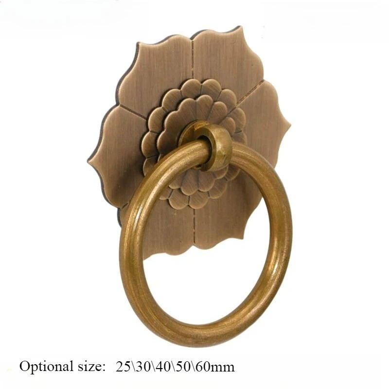 Solid Brass Dresser Back Plate Kitchen Drop Ring Pulls Handles Door ...
