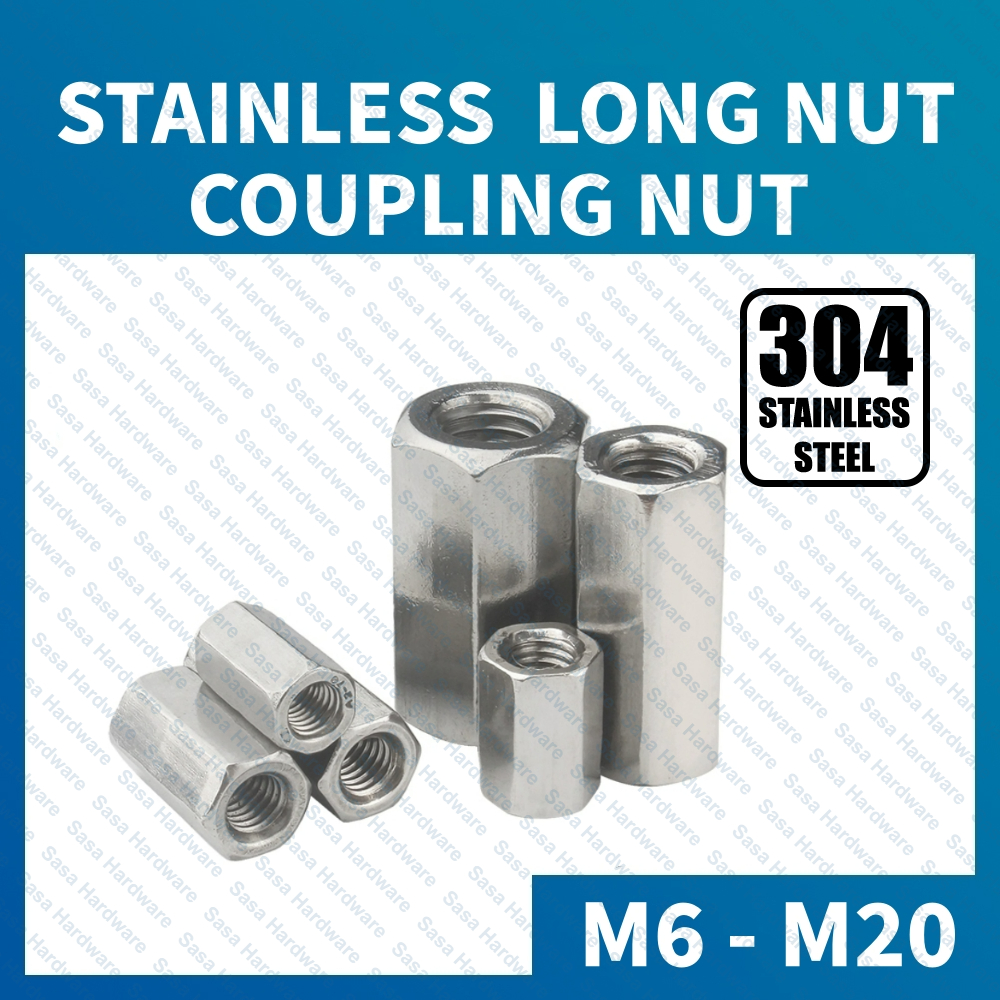Stainless Coupling Nut / SUS304 Long Nut M6 M8 M10 M12 M16 | Shopee ...