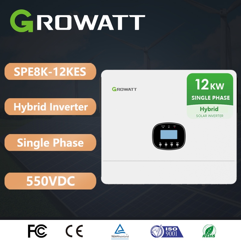 Growatt 12000W Hydrid Inverter SPE12000ES Single Phase 230VAC 48V Dual ...