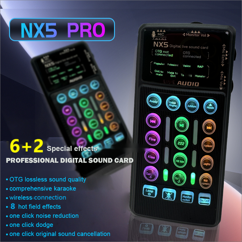 Hosabely NX5 Streaming/Gaming/Karaoke Sound Card | Portable Design ...