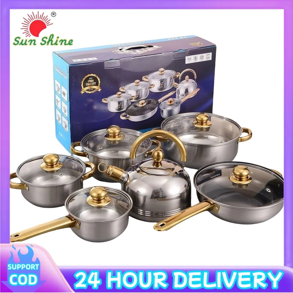 Sun Shine Stainless 12 PCS Steel Casserole Kitchenware Combination ...