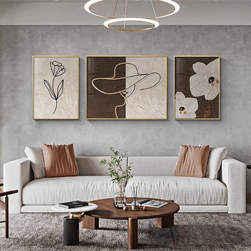 Modern living room mural luxury light aesthetics frame mural Decor ...