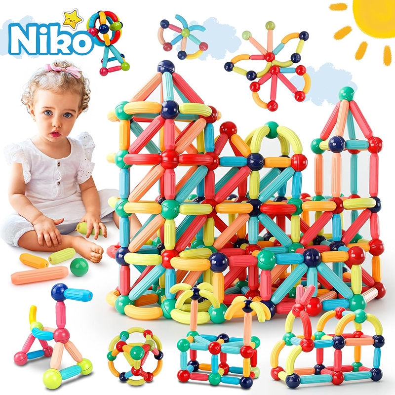 NIKO 3D Magnetic Stick Toys Magnetic Building Blocks Early Educational ...
