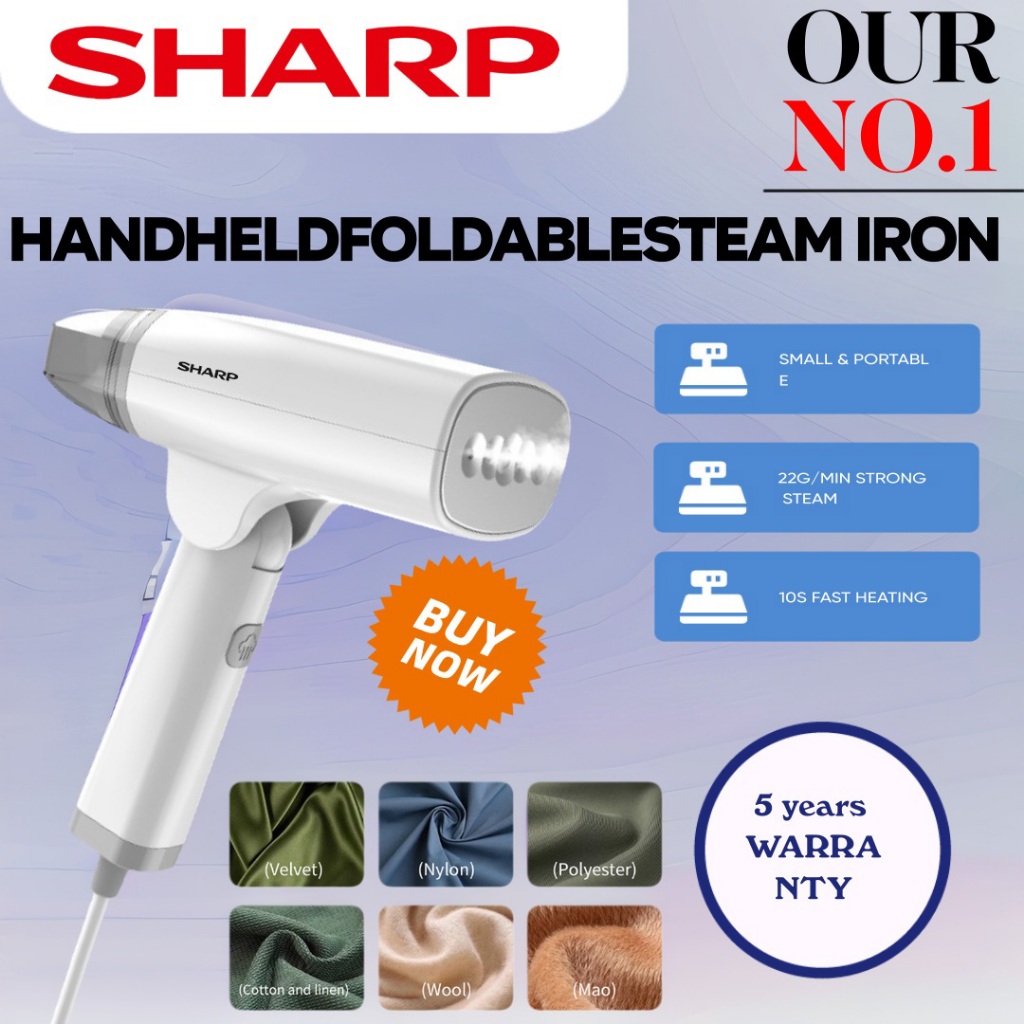 Sharp Garment Steamer Portable Ironing Handheld Compact and Lightweight ...