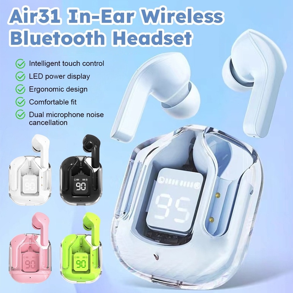 Air31 Wireless Earphone Bluetooth TWS Build-in Mic Earbuds Noise ...
