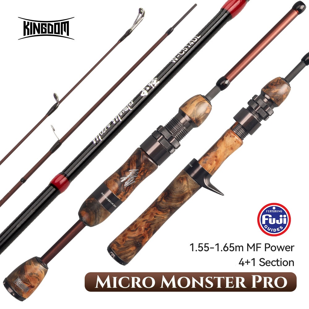 Kingdom MICRO MONSTER PRO Fishing Rod 1.55-1.65m 4+1 Section Casting ...