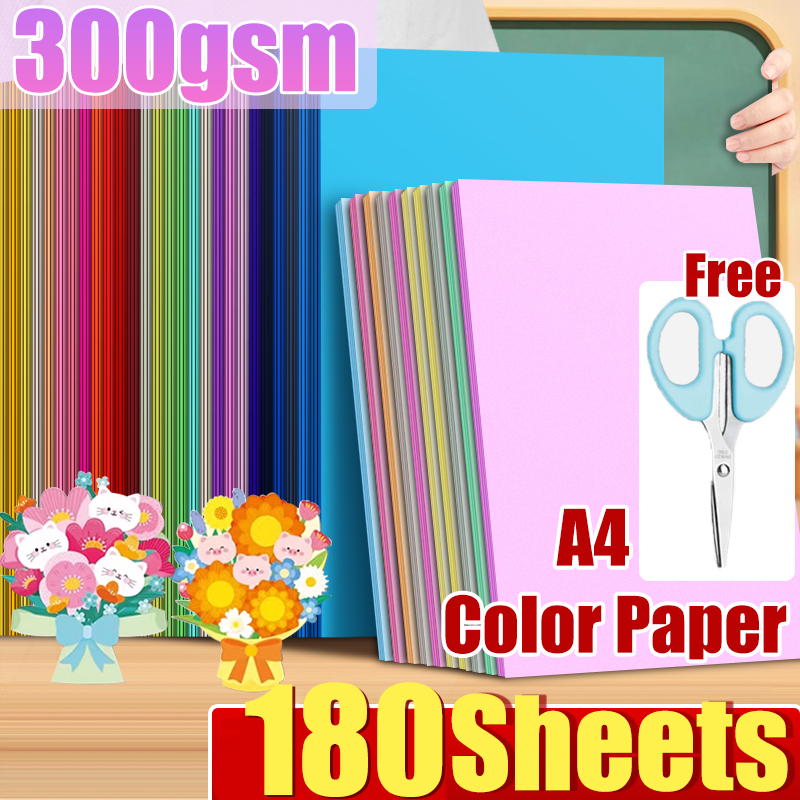 300gsm 50/60 Sheets A4 Printable Colored Paper 10/30 Colors Stationary ...