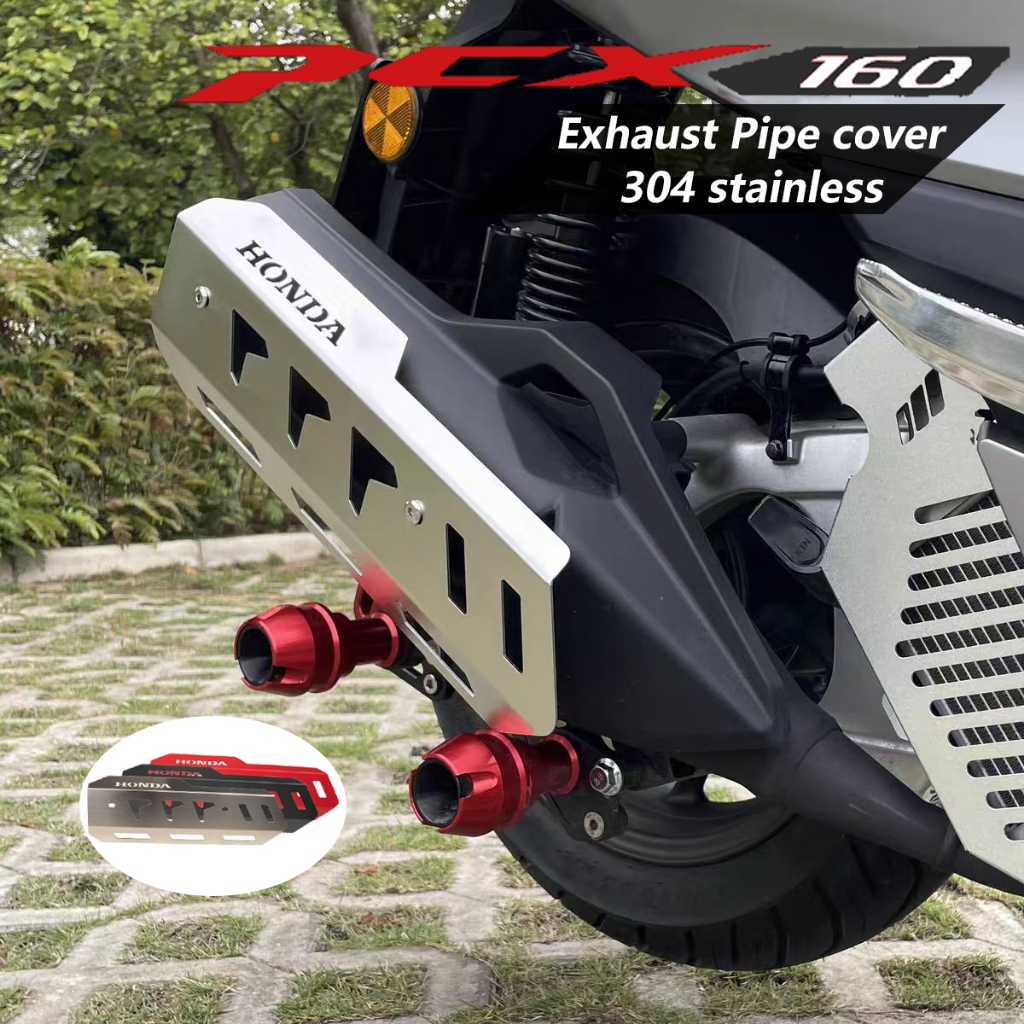 Honda PCX160 modified exhaust pipe protective cover stainless steel | Shopee Philippines