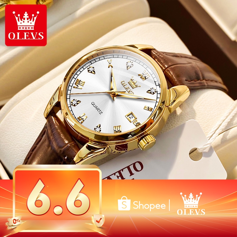 OLEVS Minimalist Watch For Women Waterproof Original Quartz Leather ...