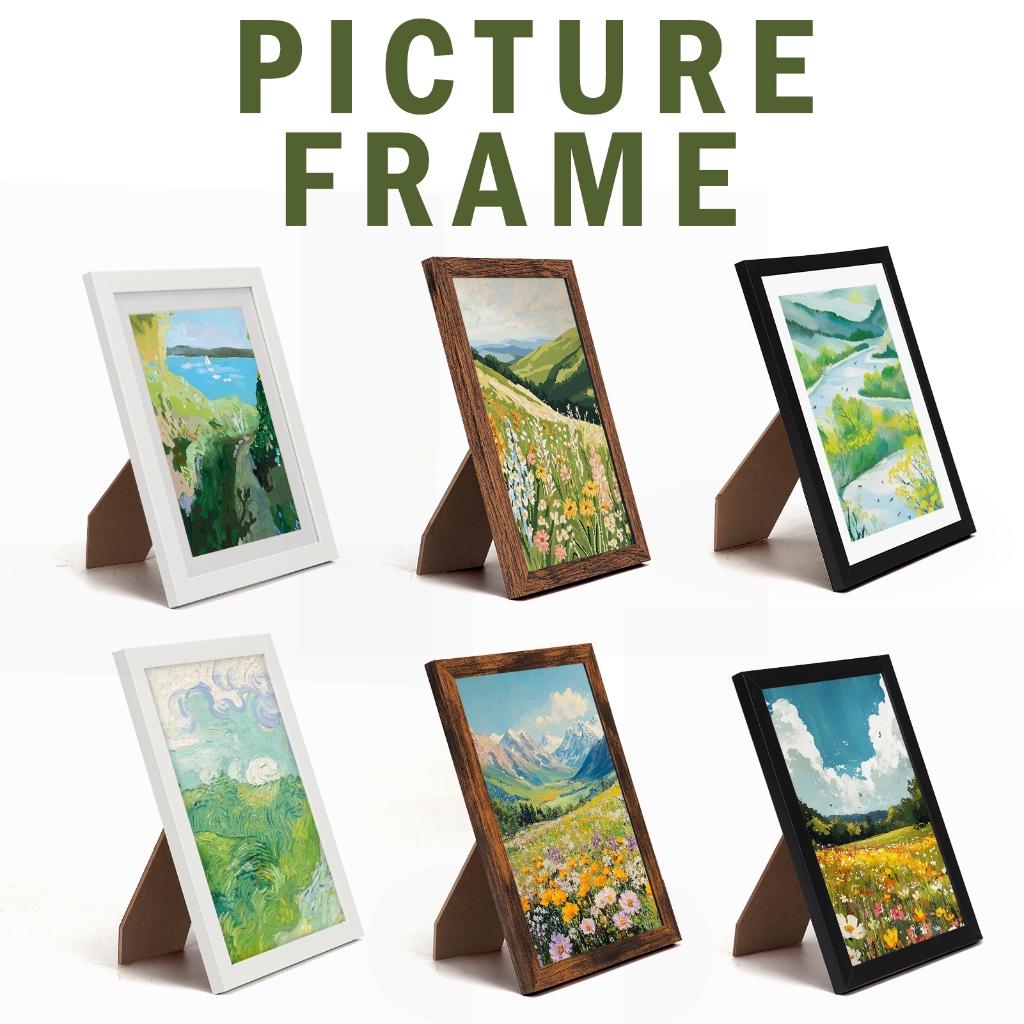 Picture Frame A4/4R/5R/6R/8R (1Pc) With Stand Frame Wall Decor Picture ...