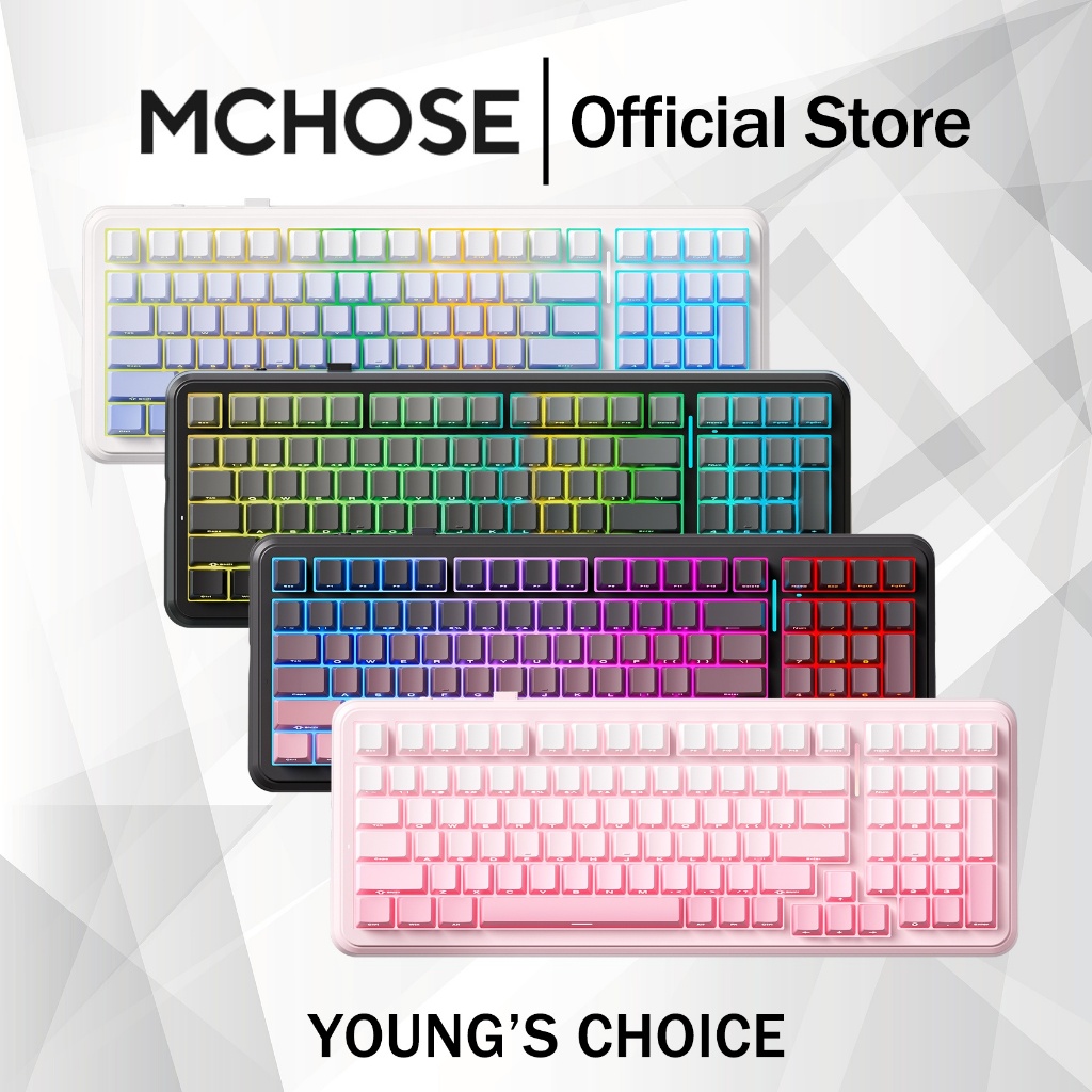 MCHOSE K99 V2 Wireless Keyboard 98% Layout RGB Hot-swappable Gasket Mount Gaming Keyboard Tri ...