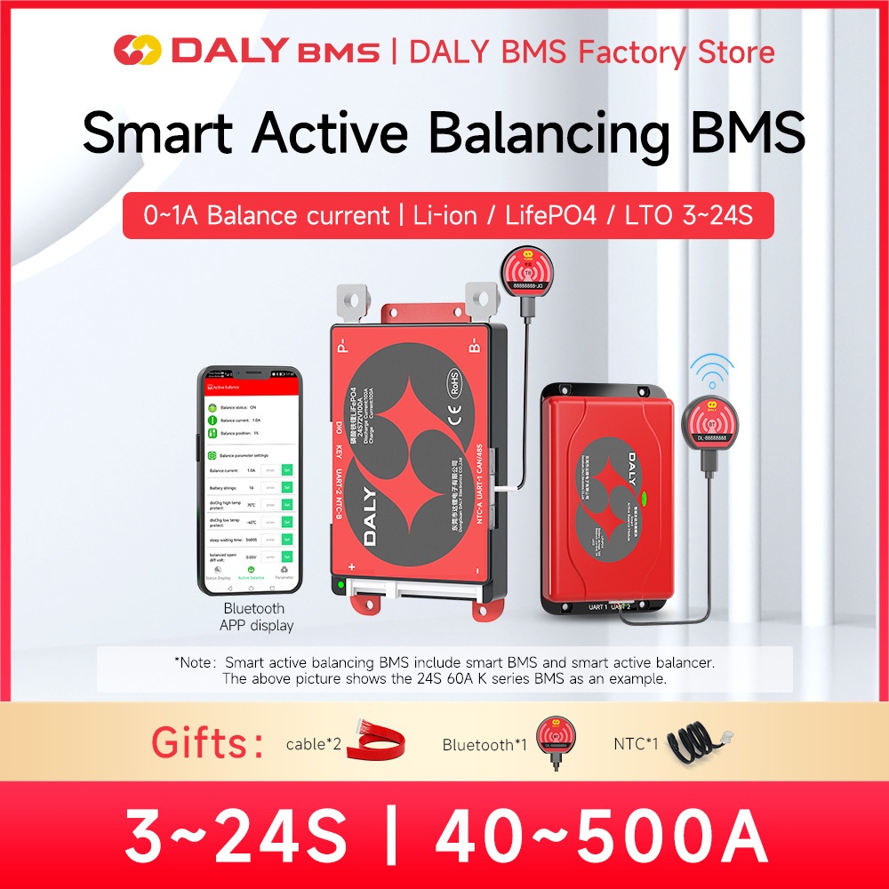 Daly Smart BMS with Bluetooth+ Smart Active Balancer with Bluetooth 1A Current 4S 8S 12S 15S 16S ...