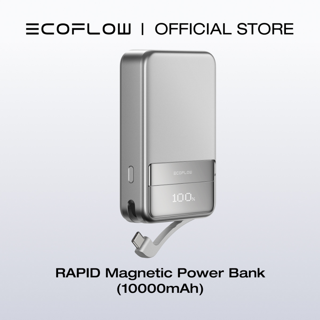 EcoFlow Rapid Power Bank, 5000/10000mAh Qi2 Certified Wireless 15W Ultra-Fast Magnetic Portable ...