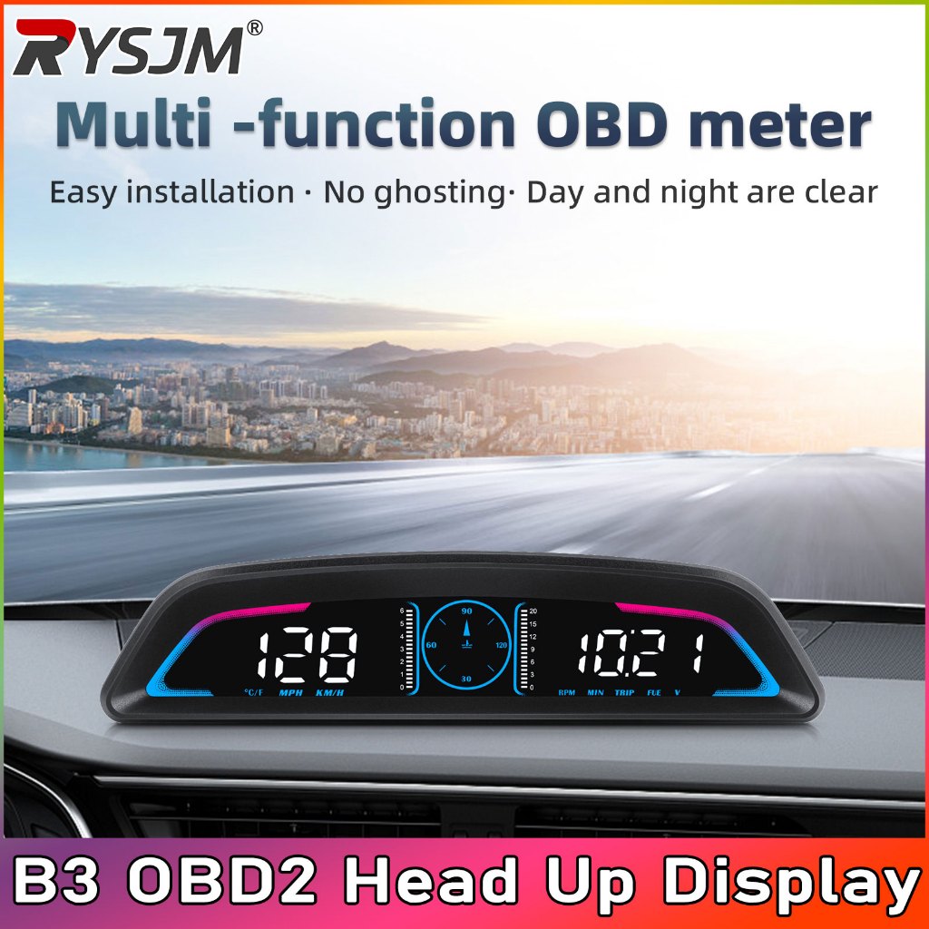 B3 OBD2 Car Head Up HD Display Car Hud Gauge Digital OBD2 Water&Oil ...
