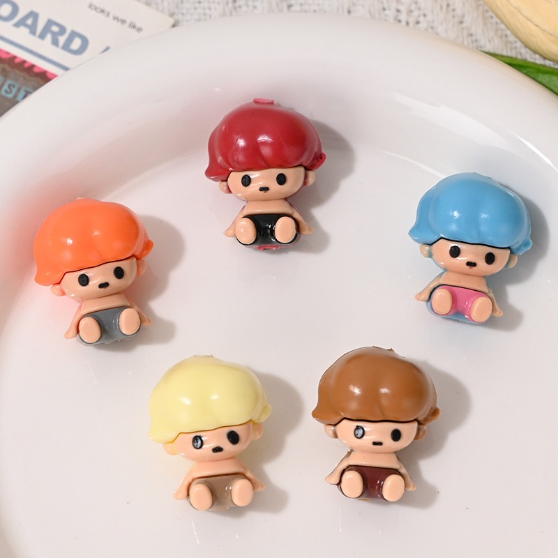 10Pcs 3D Cartoon Sitting Dimoo Soft Rubber Beads with Holes DIY Craft ...