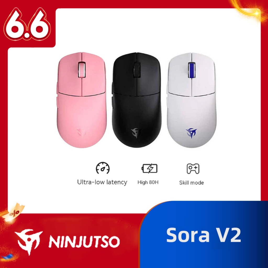 Ninjutso Sora V2 Wireless Gaming Mouse Wireless Dual Mode Lightweight ...