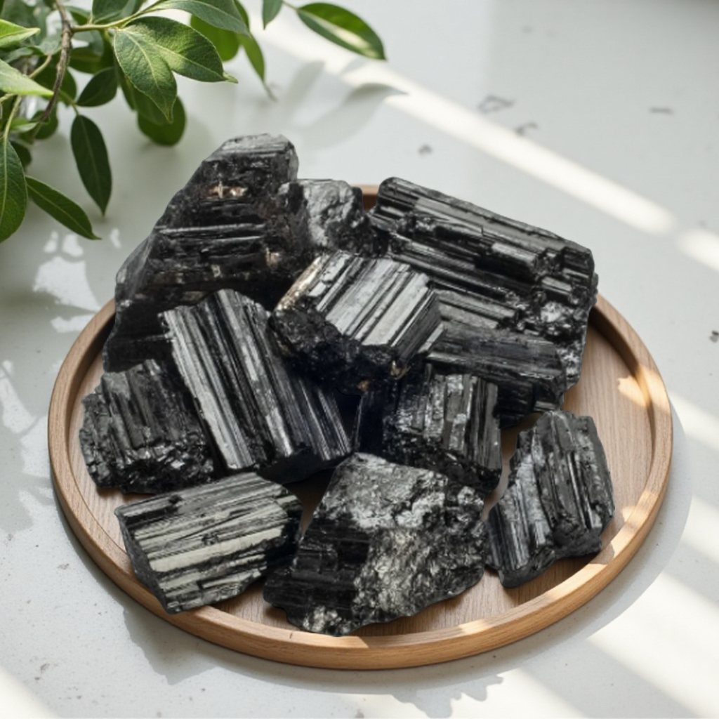 Black Tourmaline Raw Stone | Negative Energy Removal | Healing Crystal ...