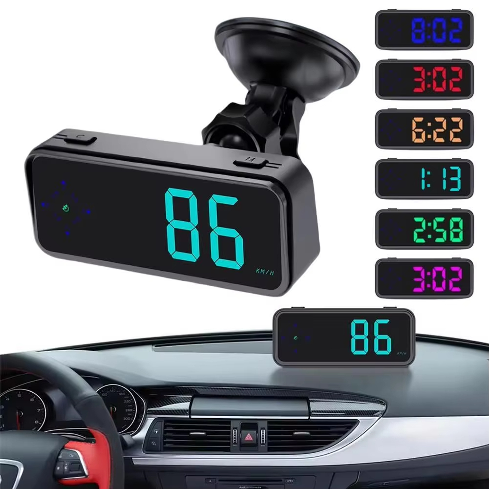 Universal Mini LED Digital Speedometer GPS Car HUD Head Up Display KMH ...