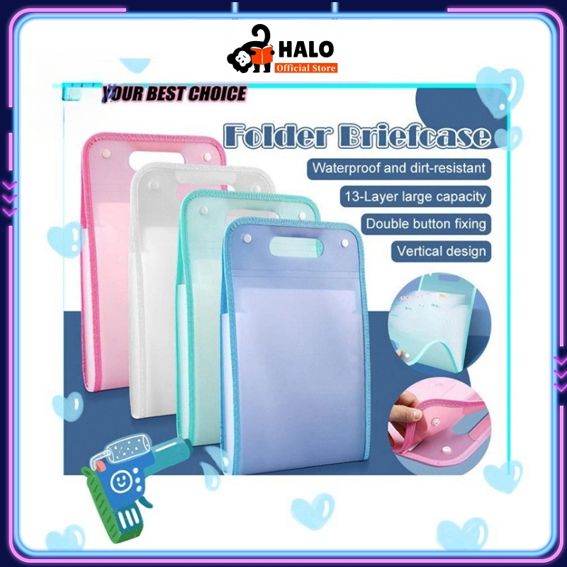 13-Layer Cartoon Handle Folder Long File Organizer Expanding File ...