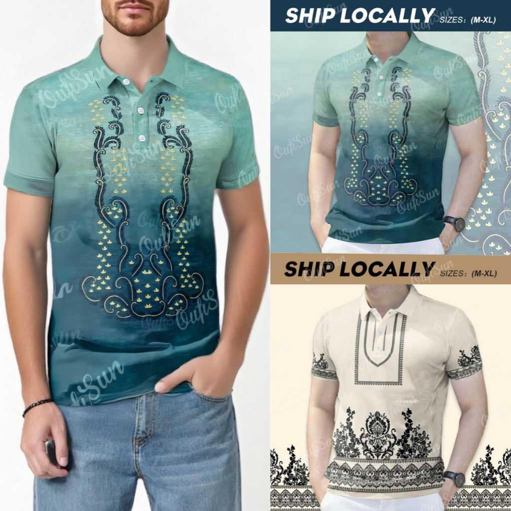 Ethnic Retro Lapel Short Sleeve Polo Shirt for Men 3D Printed With ...
