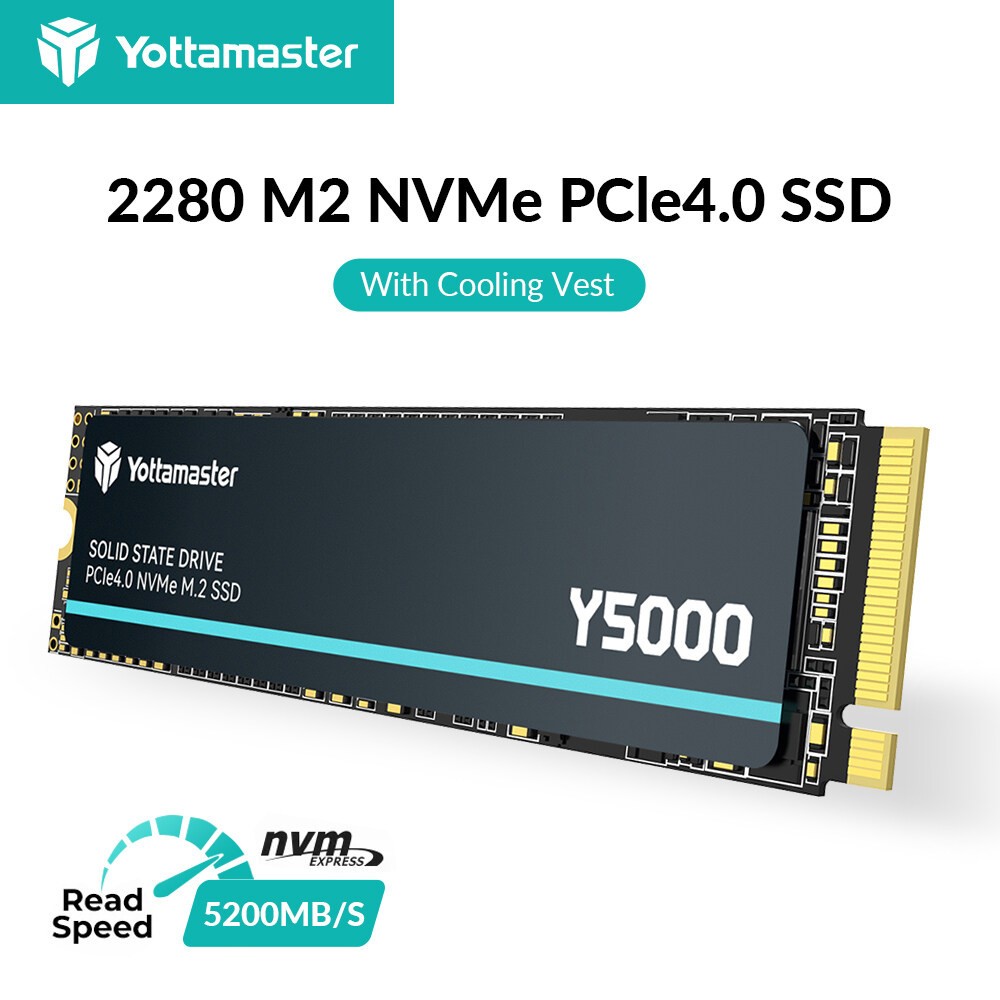 Yottamaster Y5000 M.2 NVME SSD 5200MB/S 2280 4TB 2TB 1TB Internal Solid ...