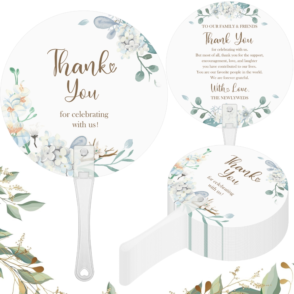 20 Pcs Wedding Hand Fans Bulk Plastic Handheld Wedding Favor Fans for ...